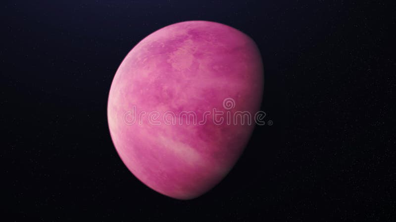 Abstract Animation of Unknown Pink Planet Rotating in Outer Space ...