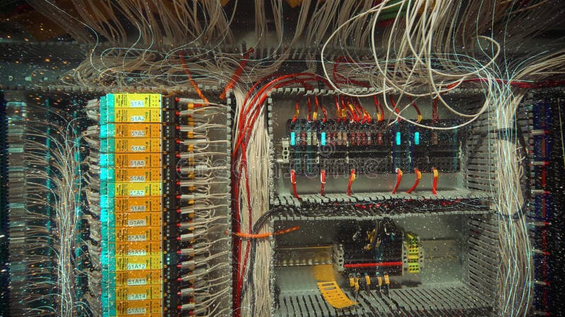 Abstract Animation of Working Programmable Logic Controller Box PLC ...