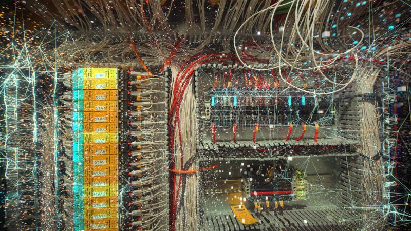 Abstract Animation of Working Programmable Logic Controller Box PLC ...