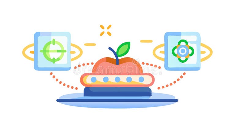 Abstract Apple with Tech Elements, Smart Agriculture, Digital Farming ...