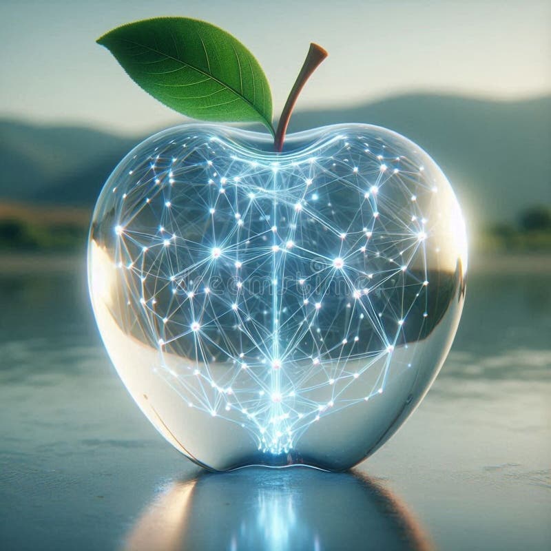 Abstract Apple Tech: Glowing Connections Inside a Modern Apple with ...