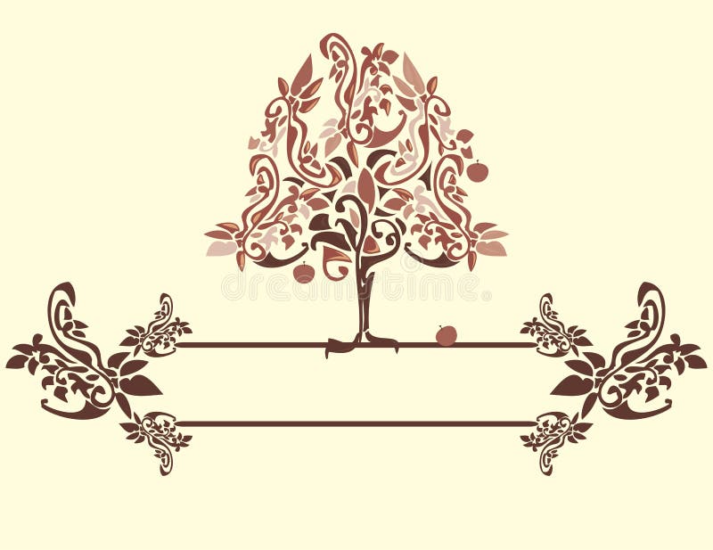 Abstract Apple Tree in a Meadow Stock Vector - Illustration of isolated ...