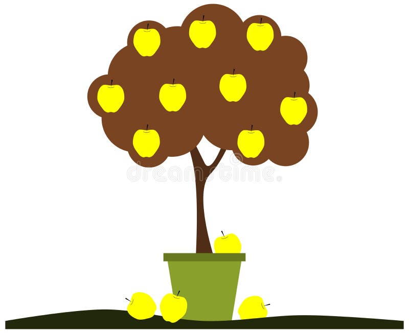 Abstract Apple Tree Isolated Stock Vector - Illustration of fruit ...