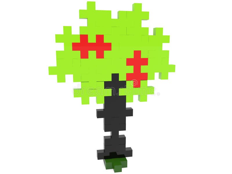 Abstract Apple Tree from Puzzle Pieces on White Stock Illustration ...