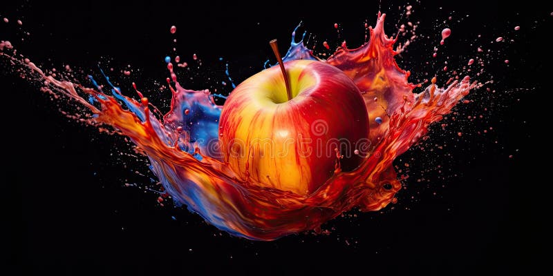 Abstract Apple Wide Shot Red Apple High Resolution Photo Grade Effect ...