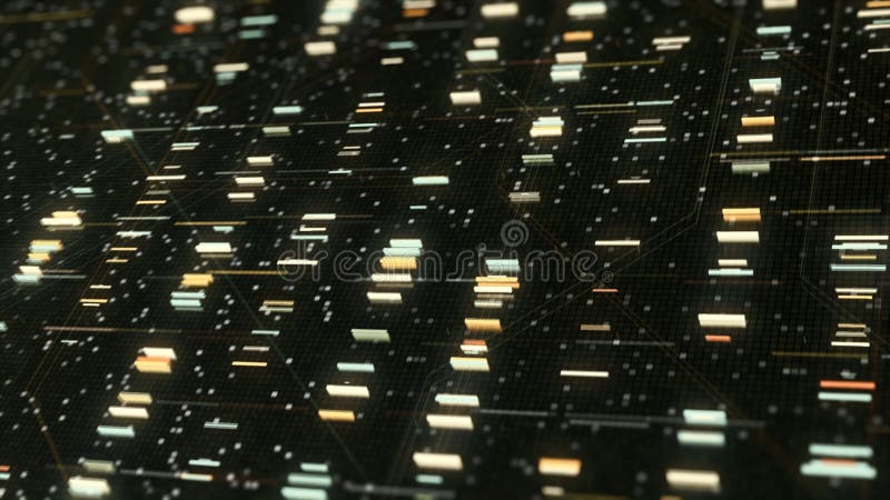 Abstract Application Code Moving In A Cyberspace Animation The