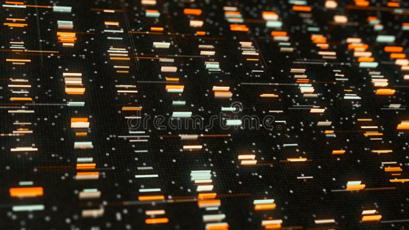 Abstract Application Code Moving In A Cyberspace Animation The