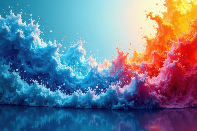 Abstract Aqua Splash, Vibrant Hues, Dynamic Form, Vibrant, Dynamic ...