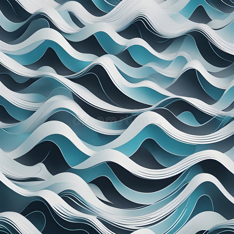 Abstract Aqua Wave Pattern on Blue Background. Stock Illustration ...