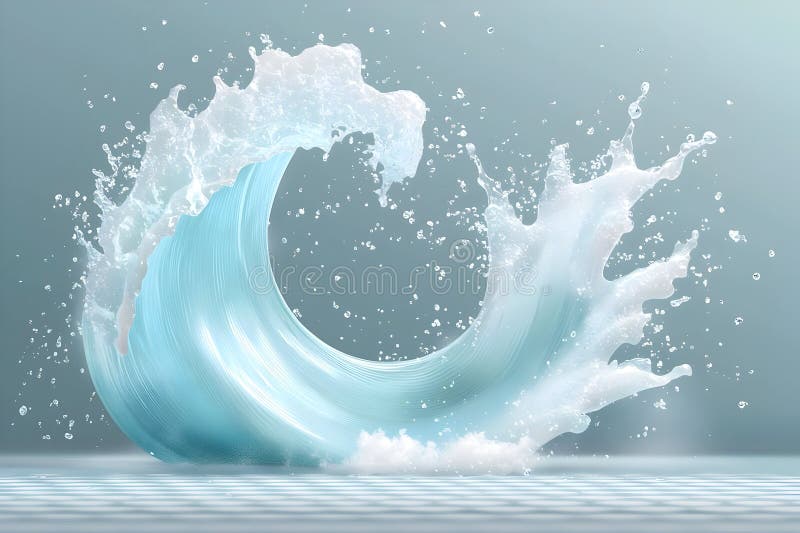 Abstract Aqua Wave Splash: Circular Motion of Liquid Stock Illustration ...