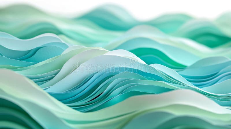 Abstract Aqua Waves Paper Texture Background Stock Illustration ...
