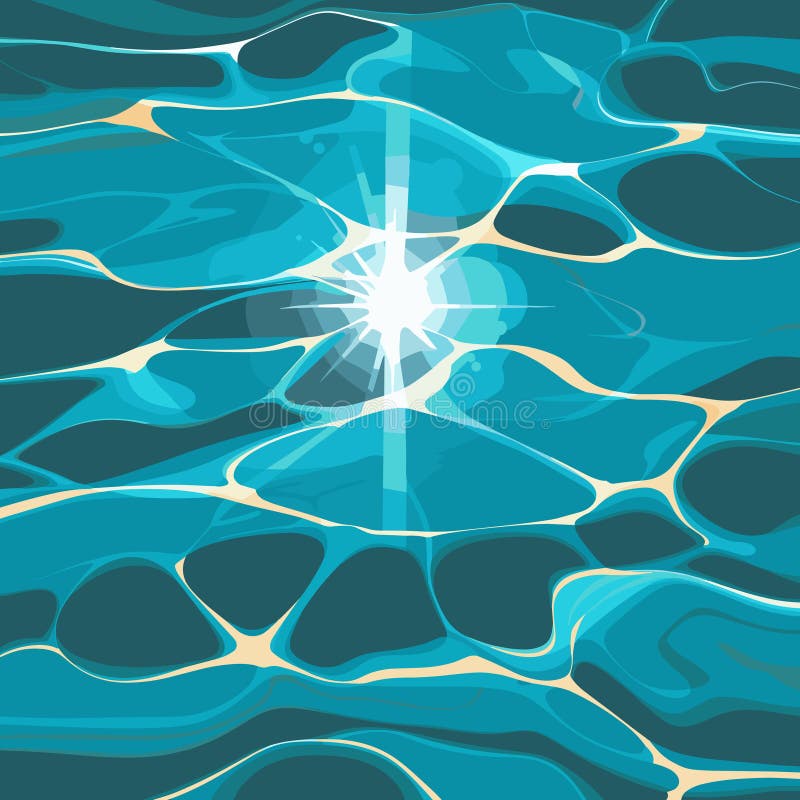 Abstract Aqua Waves with Sunlight Reflection for Tranquil Visuals Stock ...