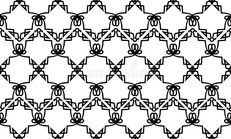 Abstract Arabesque Seamless Pattern. Linear Floral Geometric Line ...