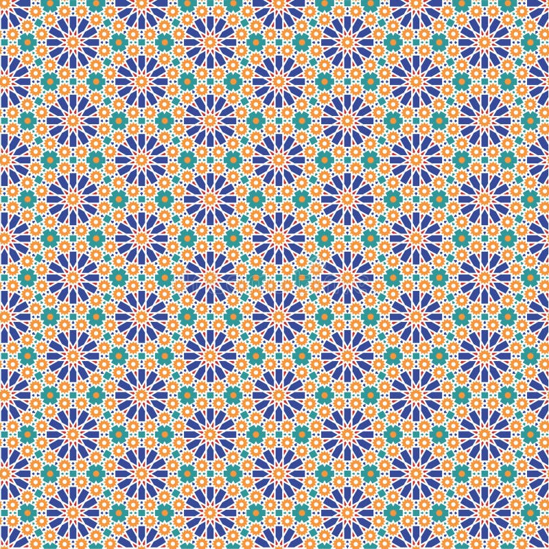 Abstract Arabic Islamic Seamless Geometric Radial Pattern Background ...