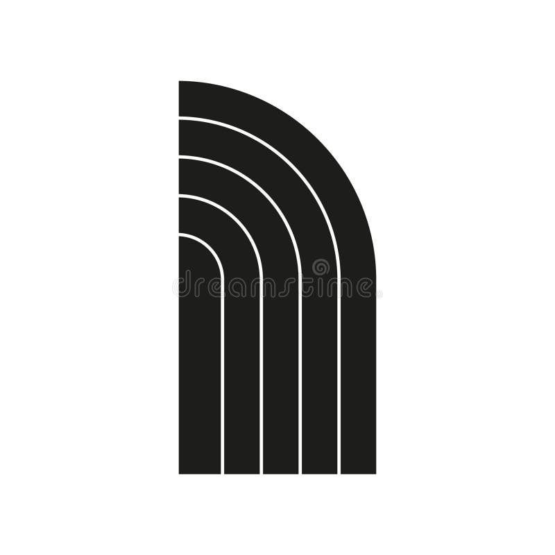 Abstract Arc Shape. Minimal Vector Design. Curved Black Lines ...