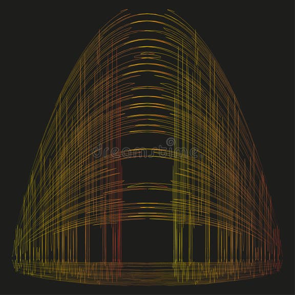 Abstract Arc Structure. Glowing Line Pattern. Futuristic Vector Concept ...