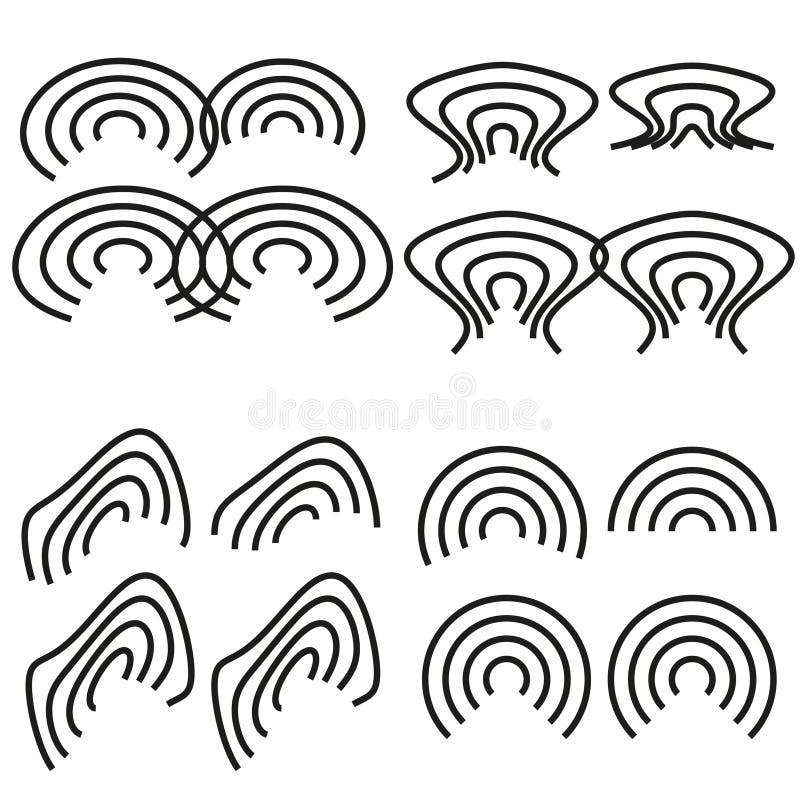 Abstract Arch Elements. Wavy Line Pattern. Geometric Vector ...