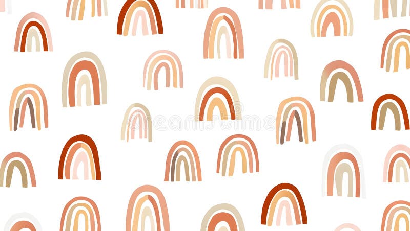 Abstract Arches Pattern Earth Tone Seamless Design Stock Illustration ...