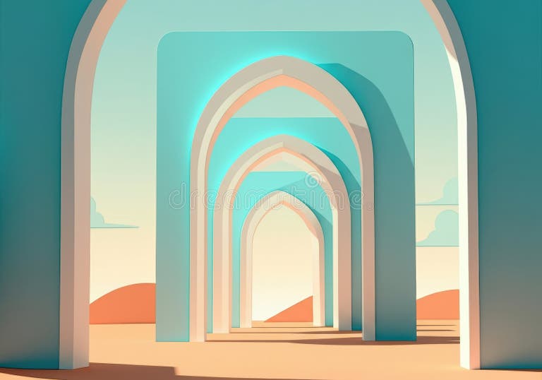 Abstract Architectural Arches Creating a Serene and Modern Atmosphere ...