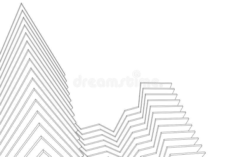 Abstract Architectural Background. Building from the Lines. Futuristic ...