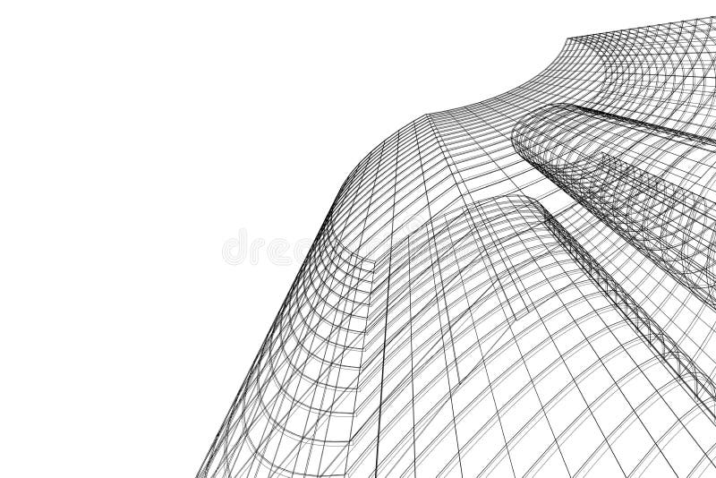 Abstract Architectural Background. Building from the Lines. Futuristic ...