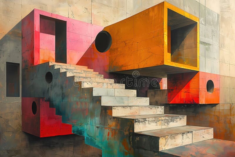 Abstract Architectural Background 3D Modern Art Concepts, Simple Shapes ...