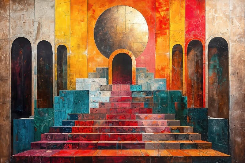 Abstract Architectural Background 3D Modern Art Concepts, Simple Shapes ...