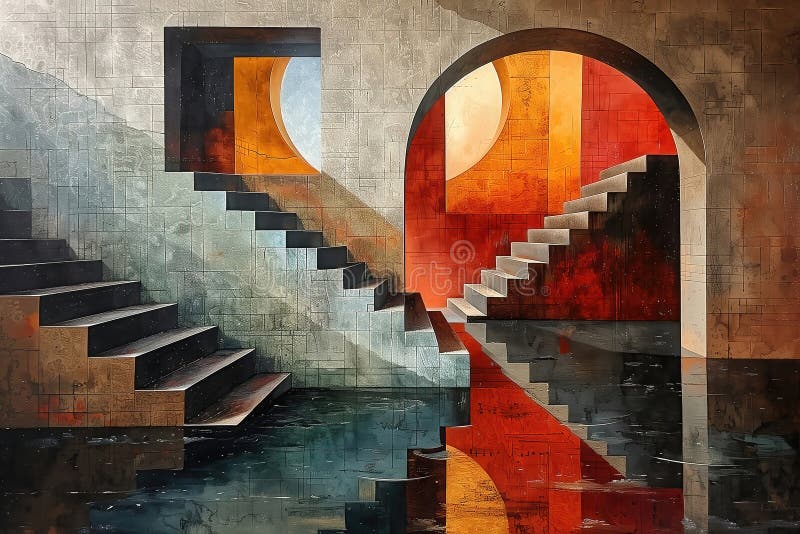 Abstract Architectural Background 3D Modern Art Concepts, Simple Shapes ...