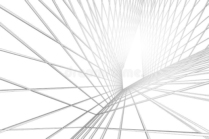 Abstract Architectural Background. White Blueprint Stock Illustration ...