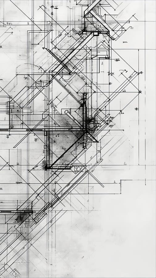 Abstract Architectural Blueprint with Dynamic Intersecting Lines Stock ...