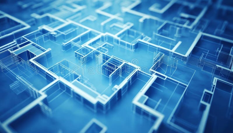Abstract Architectural Blueprint Floor Plan, Construction and Building ...