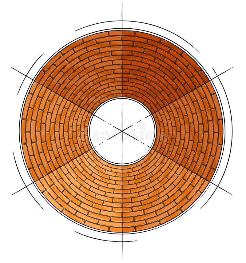 Abstract Architectural Brick Circle Symbol Stock Illustration ...