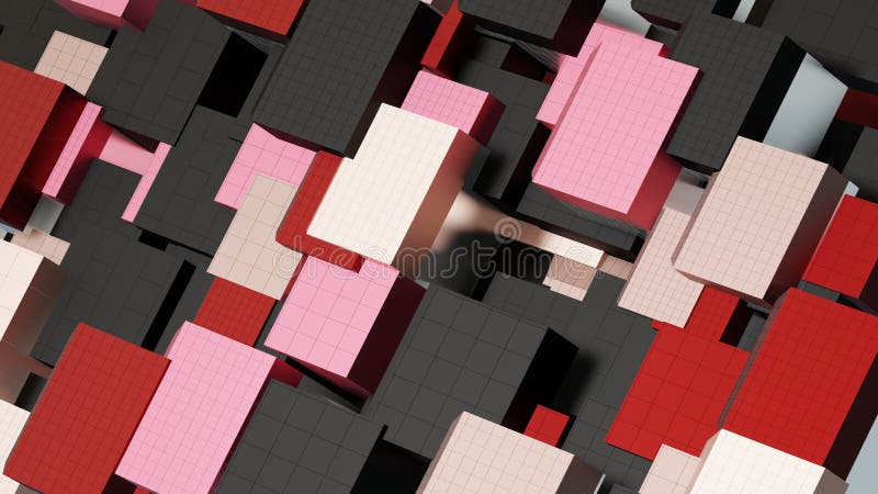 Abstract Architectural Composition Made of Cubes Stock Illustration ...