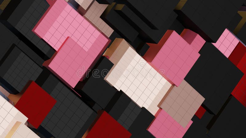 Abstract Architectural Composition Made of Cubes Stock Illustration ...
