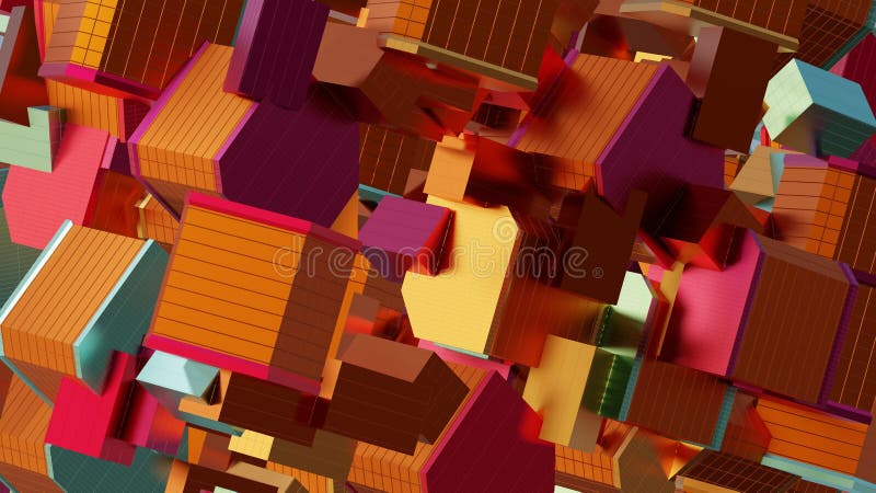 Abstract Architectural Composition Made of Cubes Stock Illustration ...