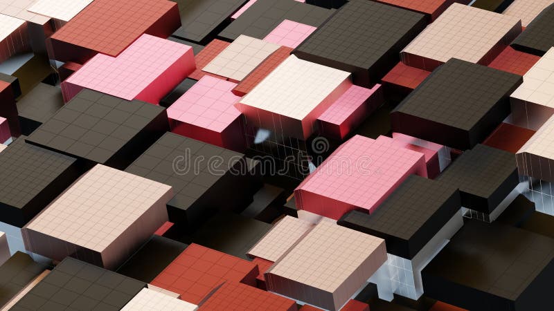 Abstract Architectural Composition Made of Cubes Stock Illustration ...