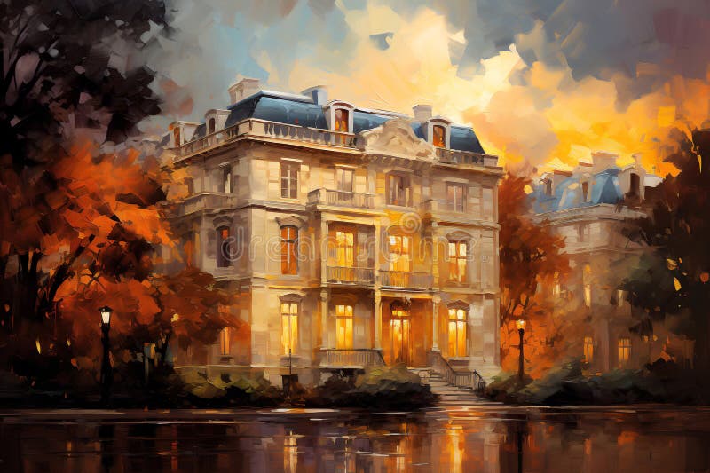 Abstract Architectural Composition. Oil Painting in Impressionism Style ... Abstract Architectural Composition. Oil Painting in Impressionism Style ...