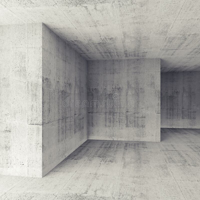 Abstract Architectural 3d Concrete Empty Room Interior Stock ...