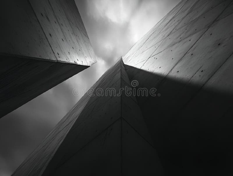 Abstract Architectural Design with Dramatic Lighting. Stock ...