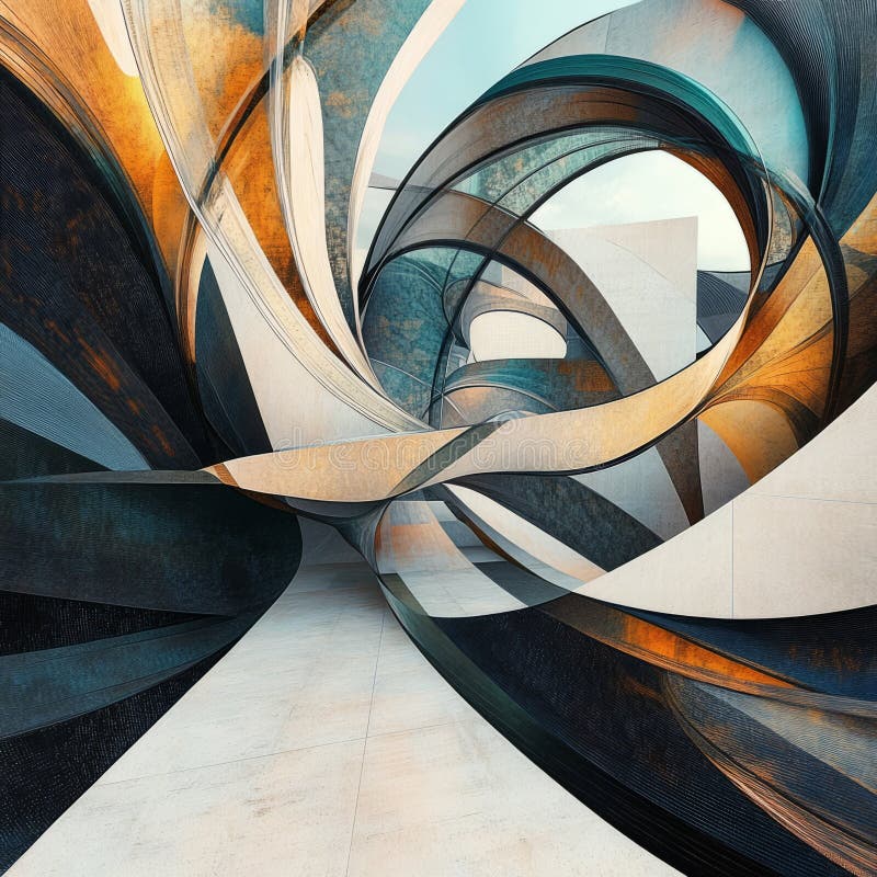 Abstract Architectural Design with Dynamic Curves and Modern Aesthetic ...