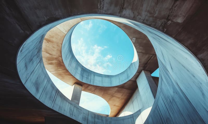 Abstract Architectural Design Featuring Circular Concrete Structures ...