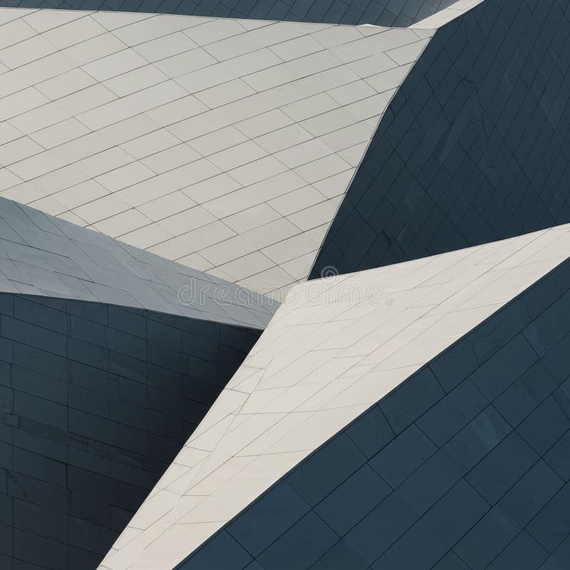 Abstract Architectural Design Featuring Overlapping Geometric Shapes ...