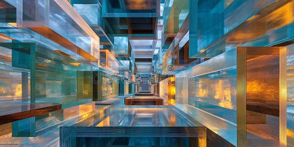 Abstract Architectural Design Glass Reflections Geometric Patterns ...