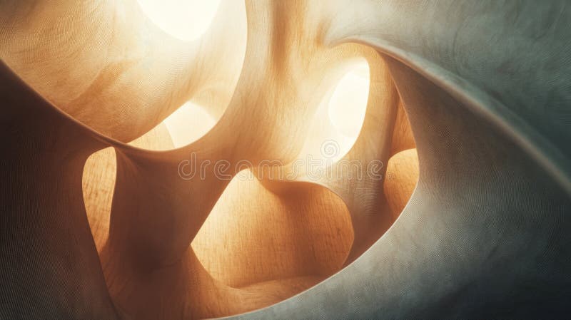Abstract Architectural Design with Intertwined Curved Surfaces Stock ...