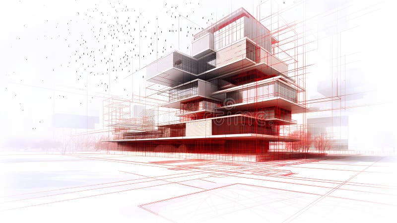 Abstract Architectural Design of a Modern Multi-Story Building in a ...