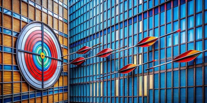 Abstract Architectural Design a Modern Target with Four Arrows ...
