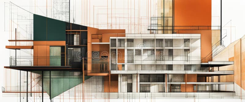 Design Blueprint Background Geometric Shapes Technical Drawing Stock ...