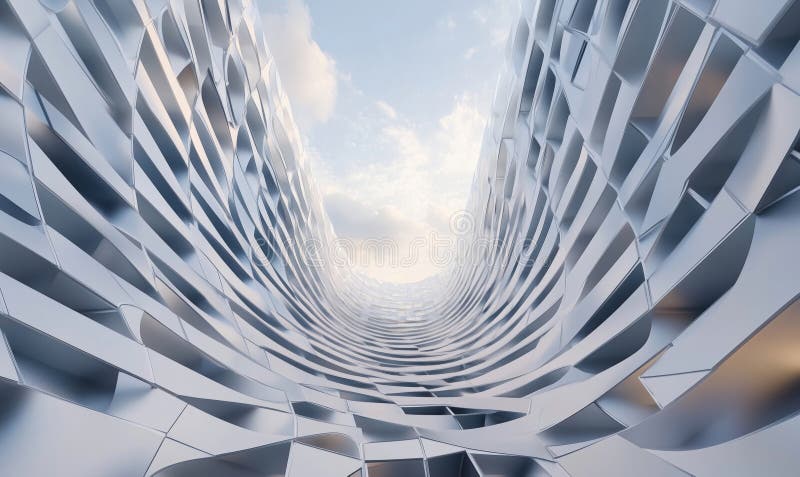 Abstract Architectural Design, Smooth Curves, Reflective Surfaces ...