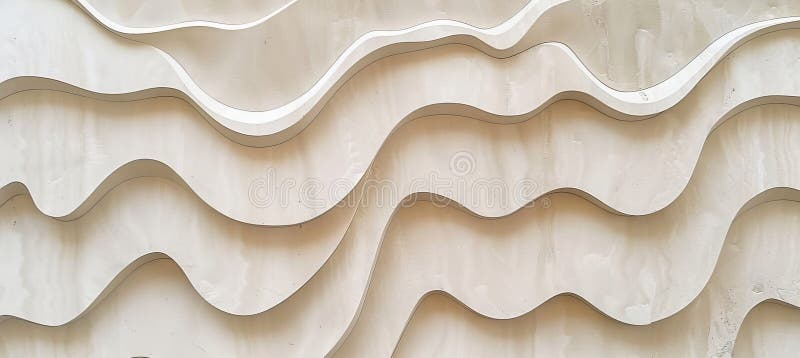 Abstract Architectural Detail Concrete Wall with Smooth, Wavy Texture ...