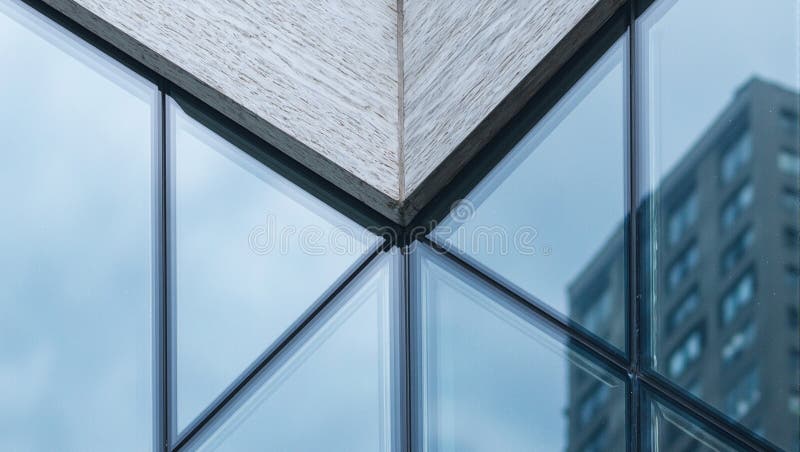Abstract Architectural Detail Glass and Concrete Intersection on a ...